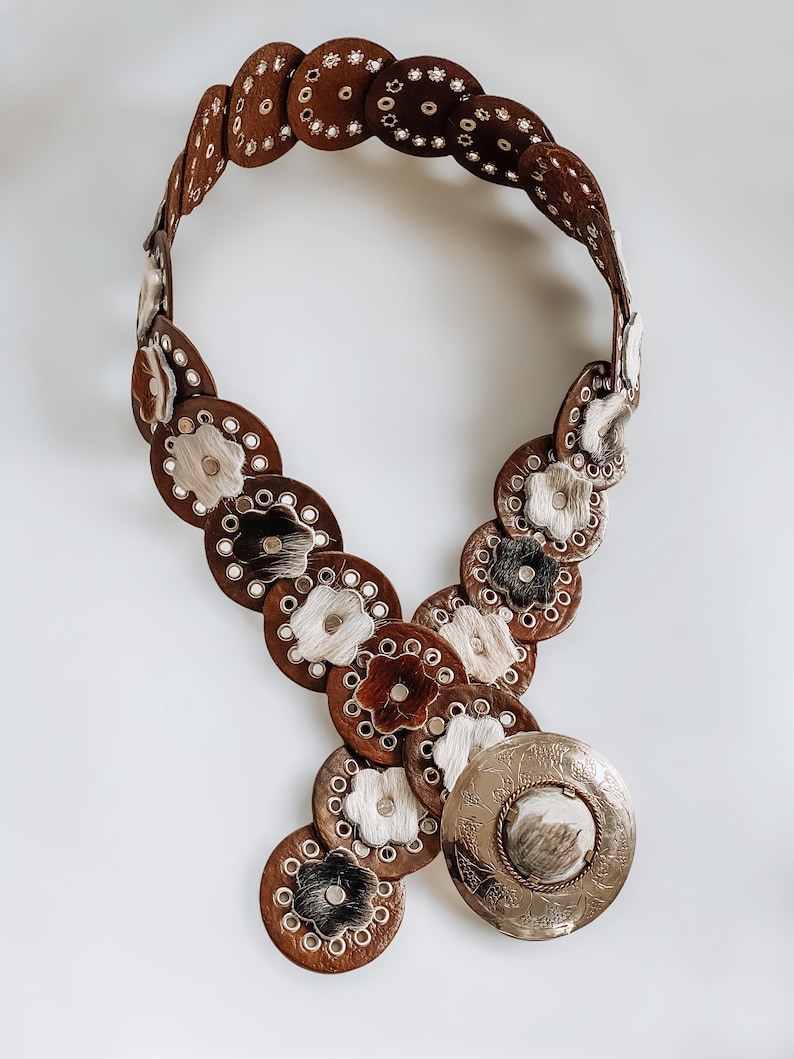 Brown Leather Belt Boho Studded Belt for Women Bohemian - Etsy