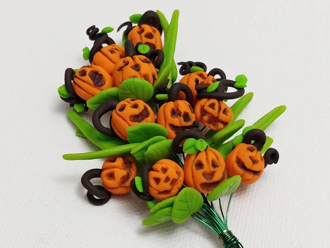 Miniature Polymer Clay Pumpkin Arrangement - Etsy