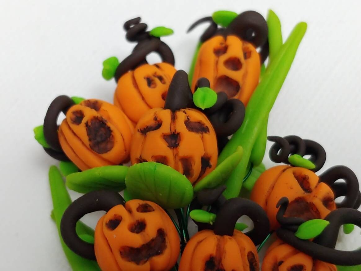 Miniature Polymer Clay Pumpkin Arrangement - Etsy