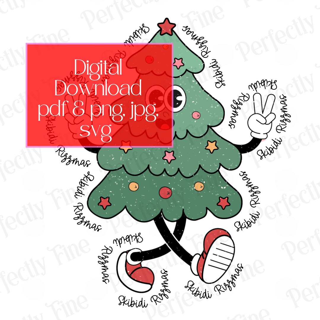 Skibidi Rizzmas Christmas Digital File, Rizz, Ohio, Sigma Santa Claus ...