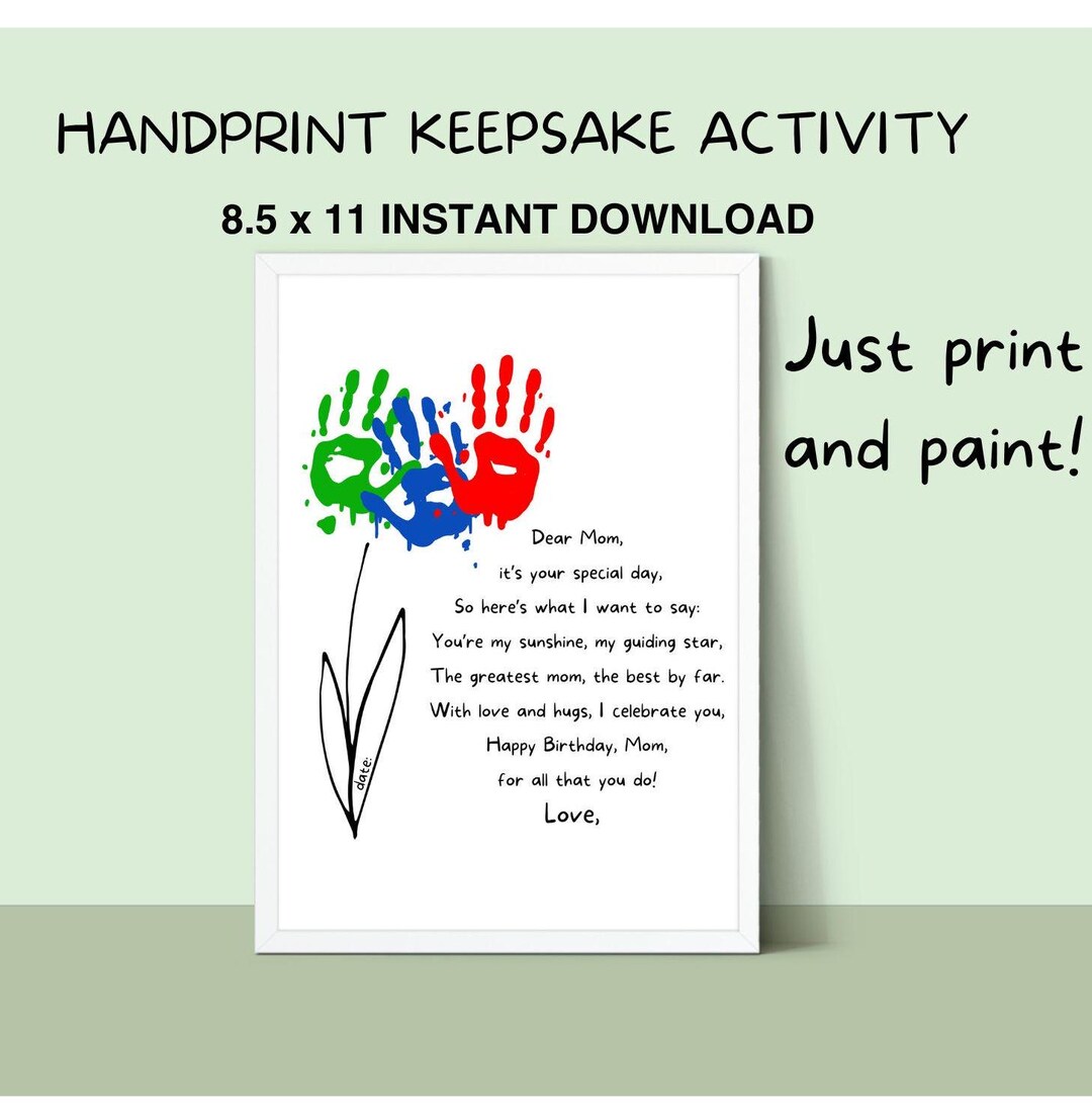 Handprint Crafts for Mom Birthday Craft for Kids Birthday Preschool ...