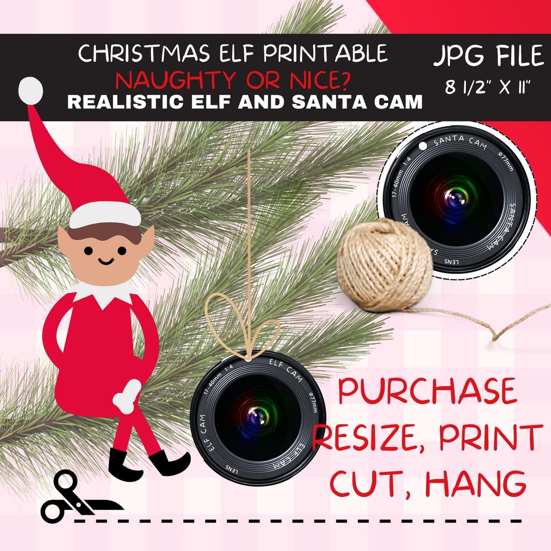 Elf Cam Printable,santa Cam Printable, Naughty or Nice, Christmas ...