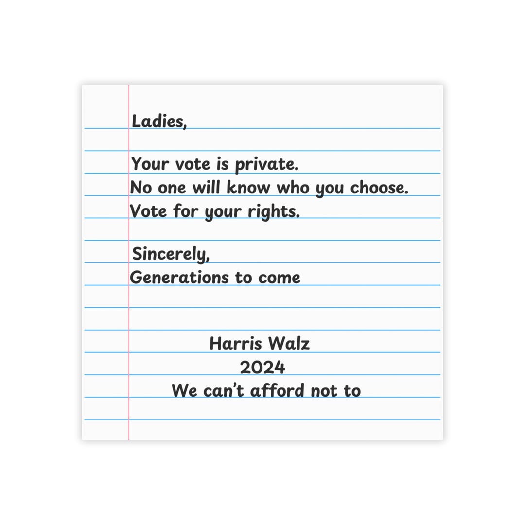 Kamala Harris Tim Walz Post-it® Note Pads 50 Sheets. Election, Vote for ...