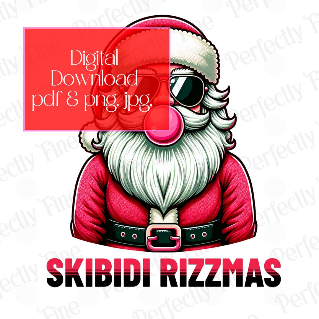 Skibidi Rizzmas Png, Merry Rizzmas Png, Santa Claus Rizz Png, Rude ...