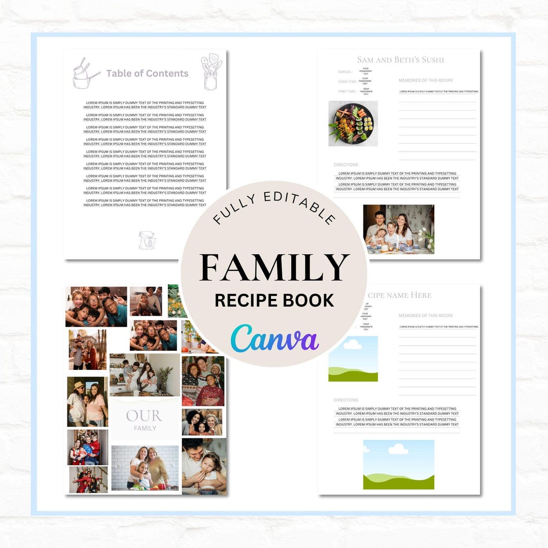 Family Recipe Book, Digital Download, Family Tradition Digital Family ...