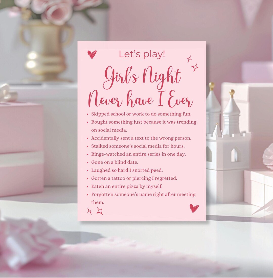 Girls Night Game Slumber Party Printable Sleep Over Girls Night Fun ...