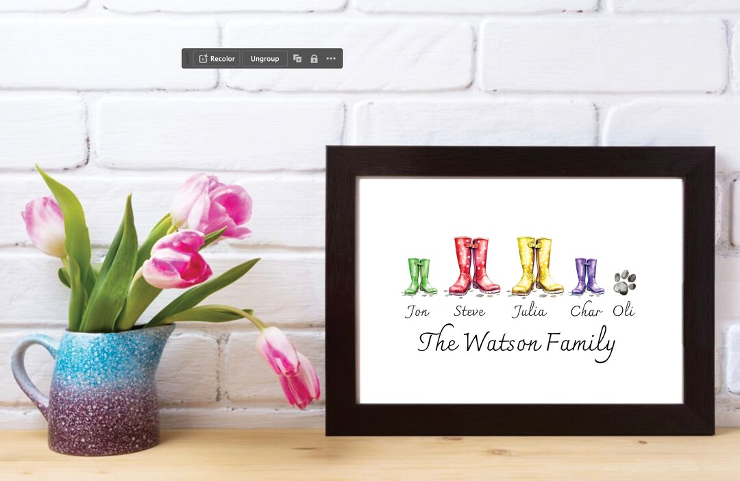 Personalised Family Welly Boot Print, Family Wellies Print New Home ...
