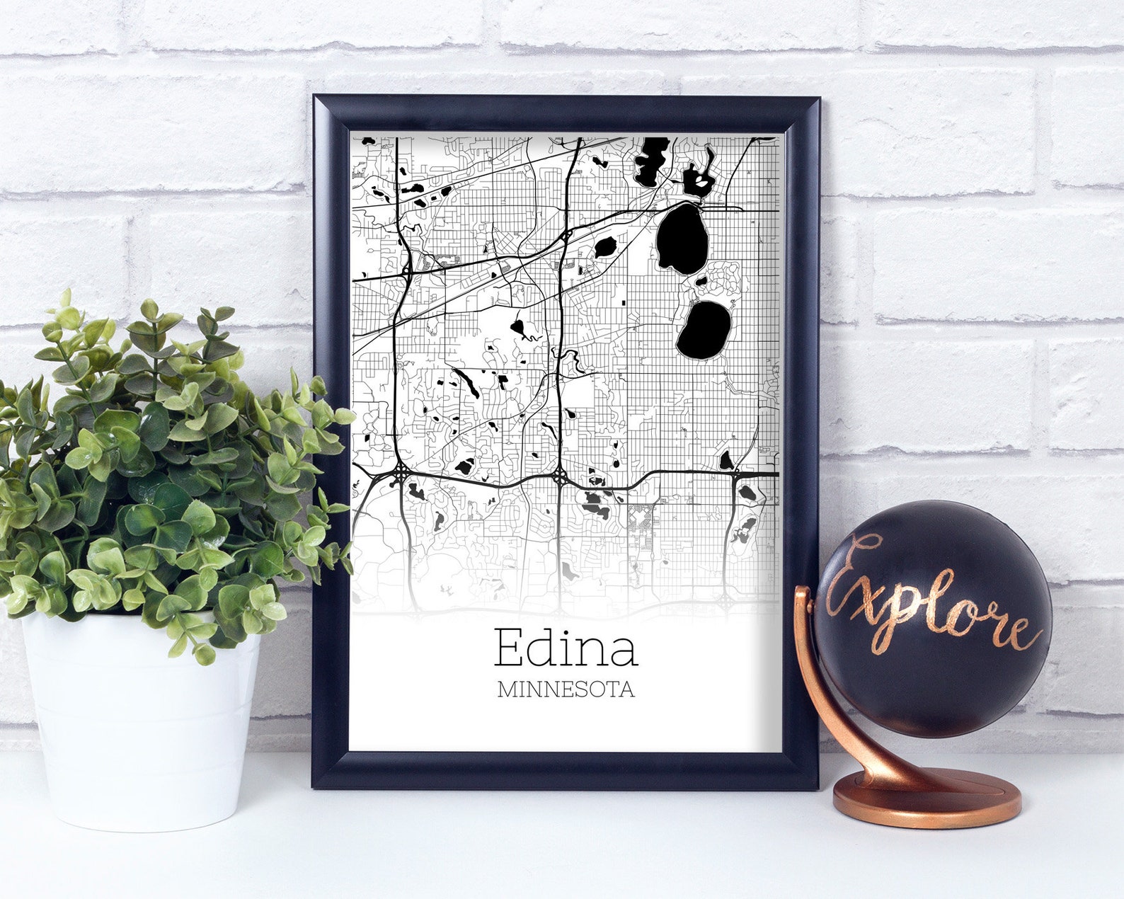 Edina Map INSTANT DOWNLOAD Edina Minnesota City Map Printable | Etsy