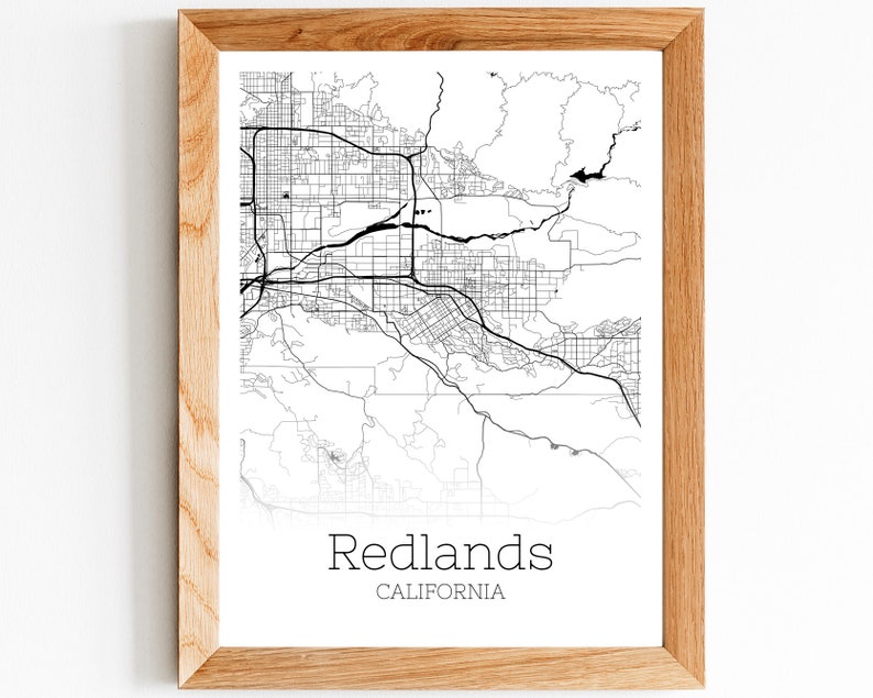 Redlands Map INSTANT DOWNLOAD Redlands California City Map | Etsy