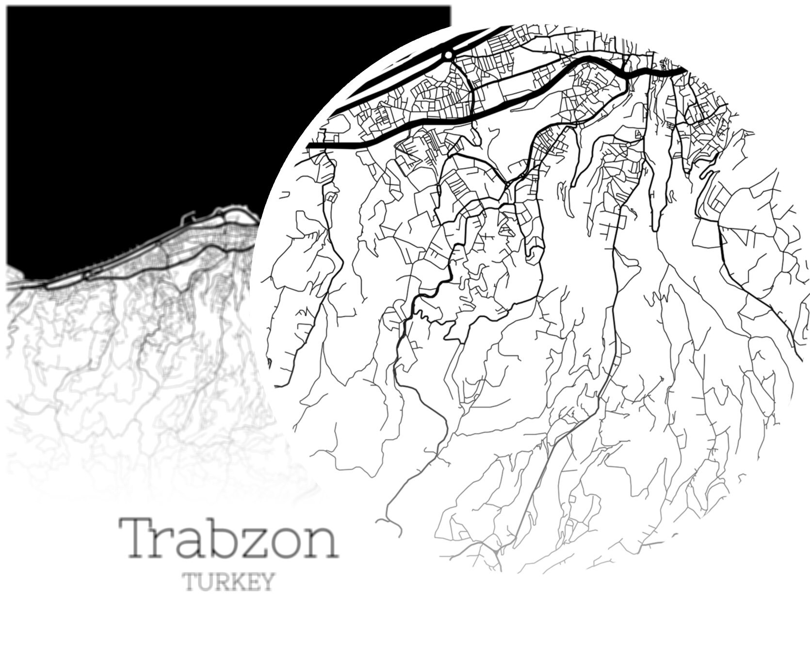 Trabzon Map INSTANT DOWNLOAD Trabzon Turkey City Map | Etsy