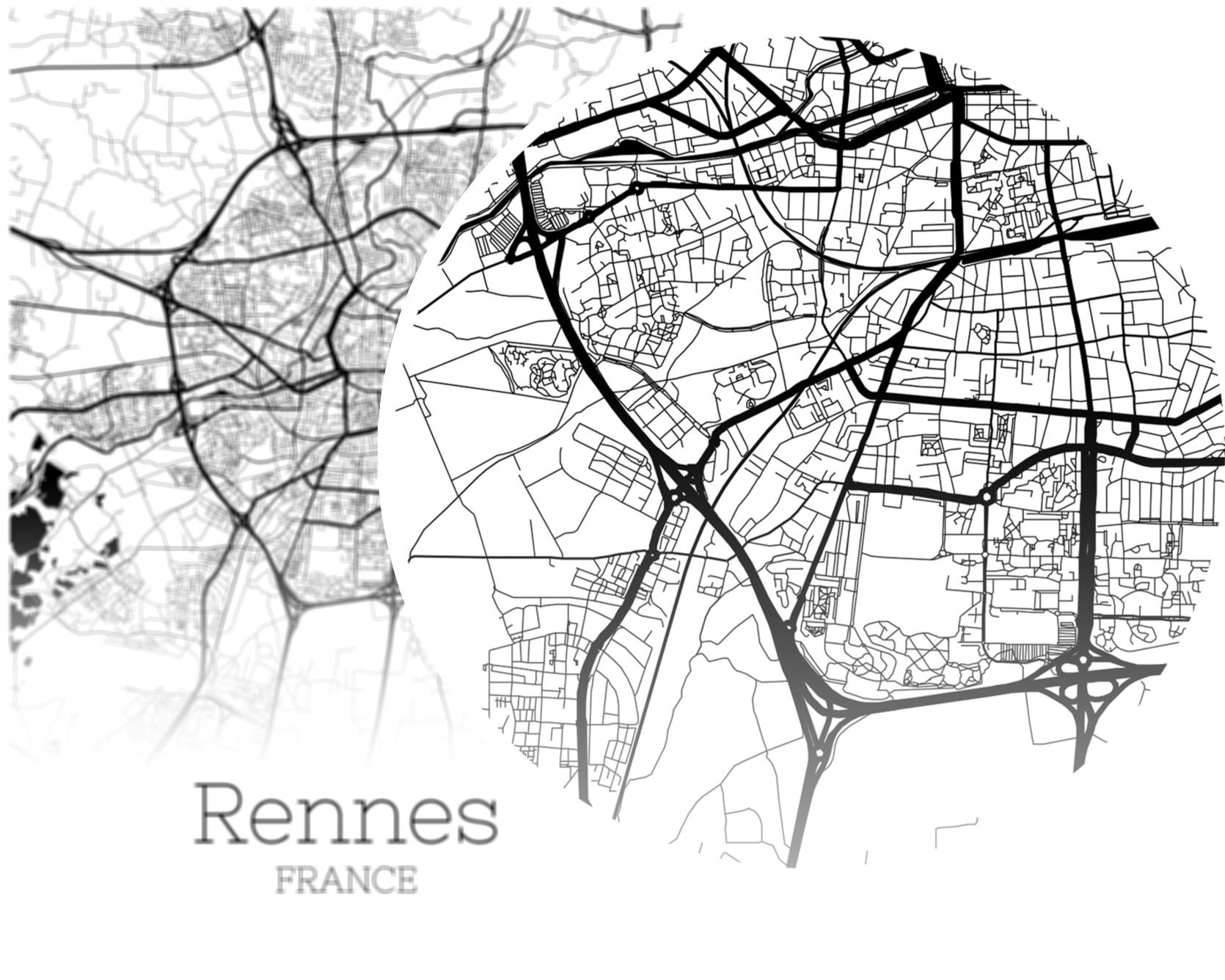 Rennes Map INSTANT DOWNLOAD Rennes France City Map Printable | Etsy