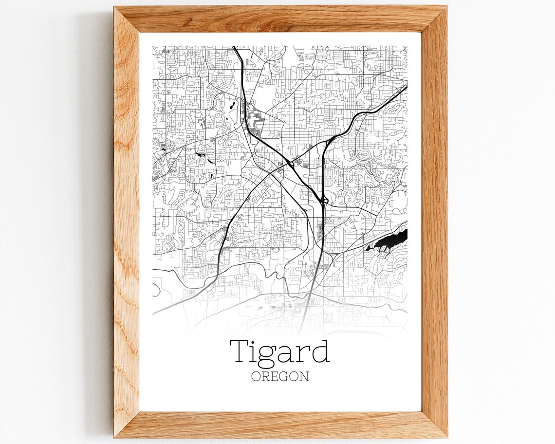 Tigard Map INSTANT DOWNLOAD Tigard Oregon City Map Printable | Etsy
