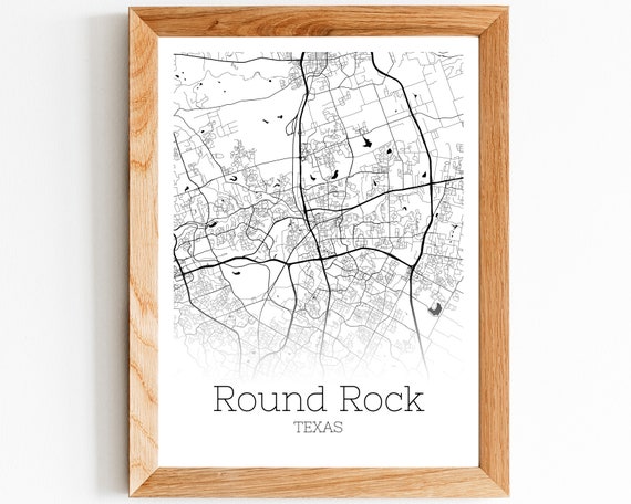Round Rock Map INSTANT DOWNLOAD Round Rock Texas City Map | Etsy
