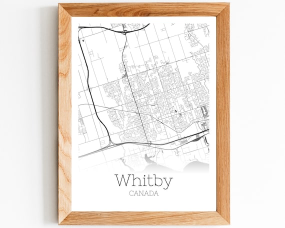 Whitby Map INSTANT DOWNLOAD Whitby Canada City Map Printable | Etsy