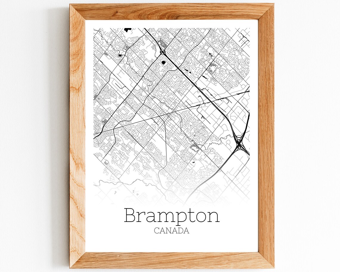 Brampton Map INSTANT DOWNLOAD Brampton Canada City Map | Etsy