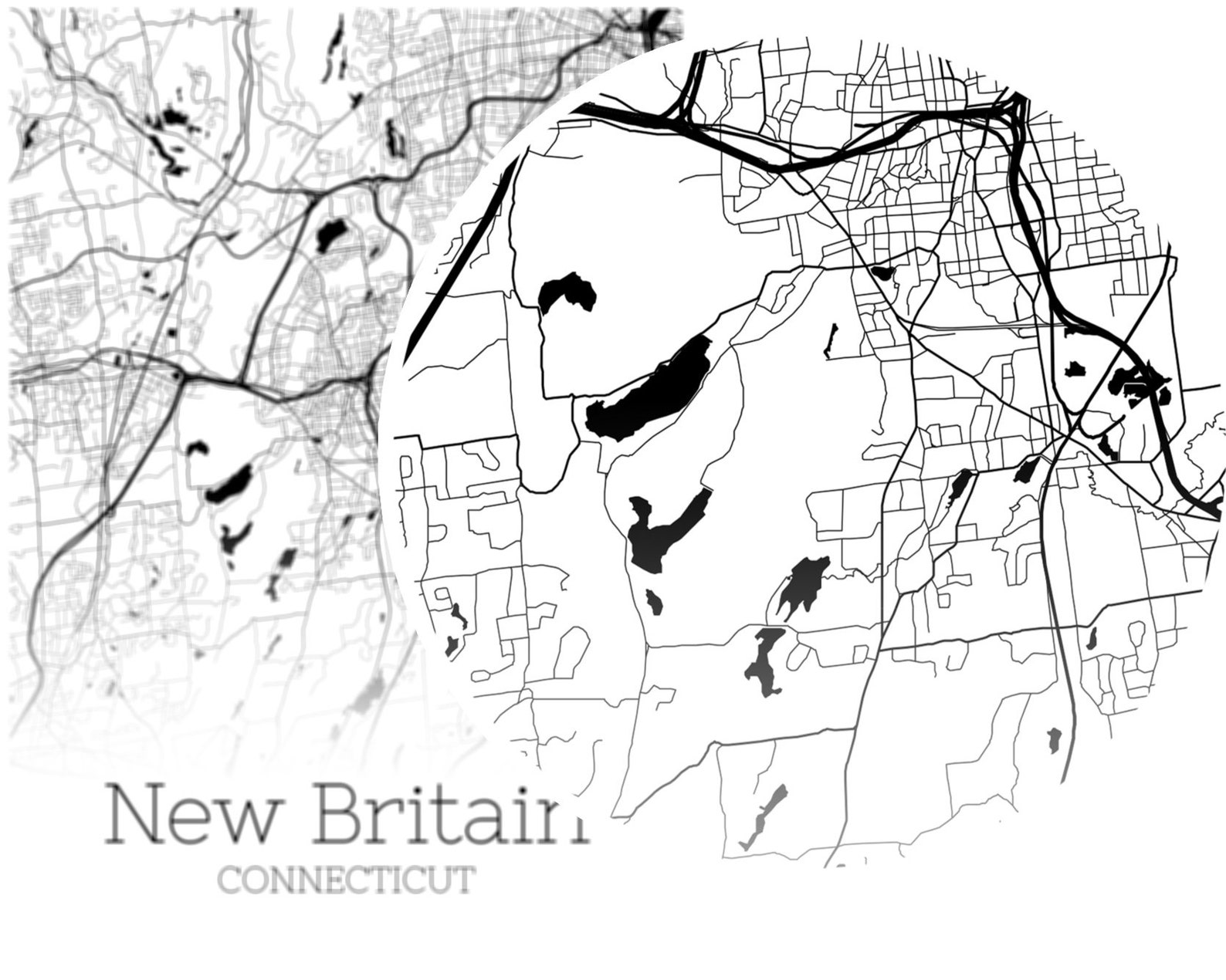 New Britain Map INSTANT DOWNLOAD New Britain Connecticut City | Etsy