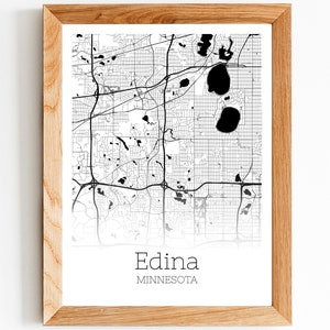 Edina Map INSTANT DOWNLOAD Edina Minnesota City Map Printable | Etsy