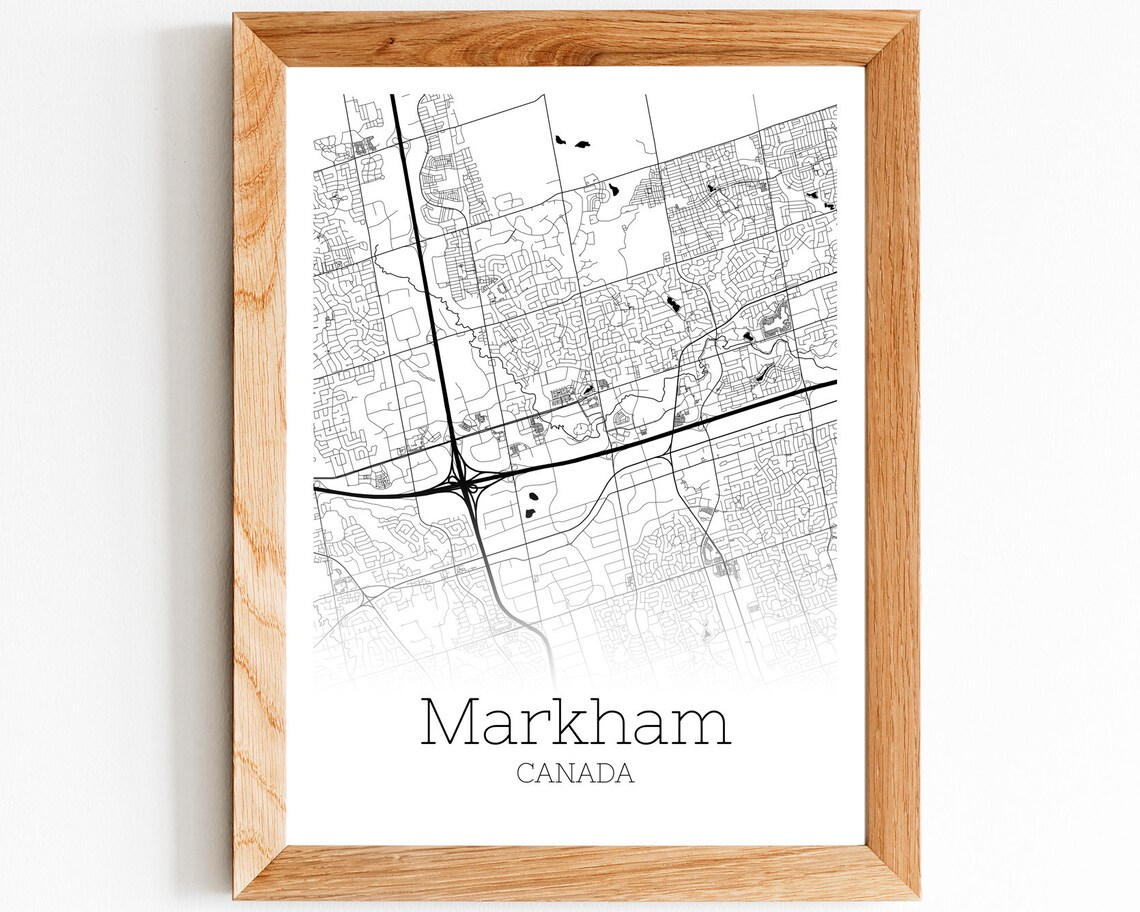 Markham Map INSTANT DOWNLOAD Markham Canada City Map | Etsy