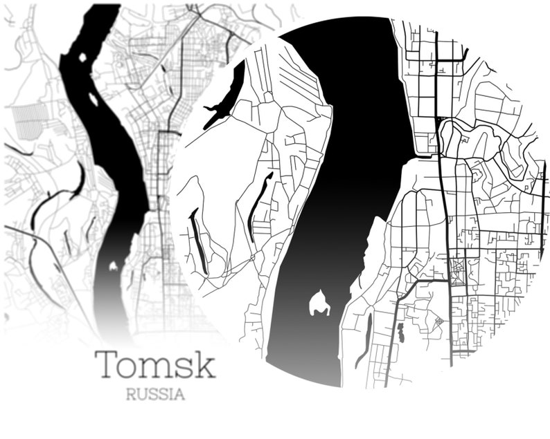 Tomsk Map INSTANT DOWNLOAD Tomsk Russia City Map Printable | Etsy