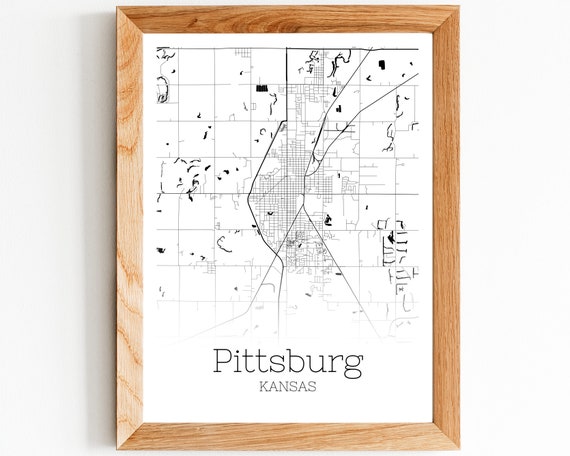 Pittsburg Map INSTANT DOWNLOAD Pittsburg Kansas City Map | Etsy