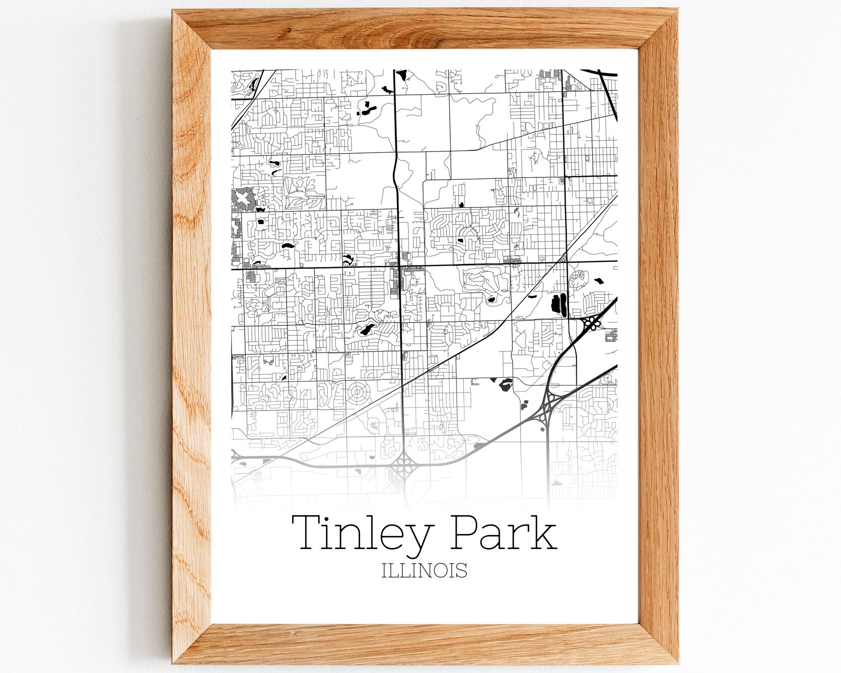 Tinley Park Map Instant Download Tinley Park Illinois City Etsy