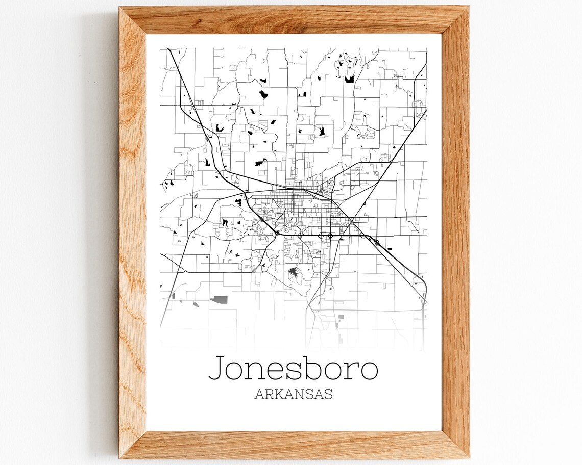 Jonesboro Map Instant Download Jonesboro Arkansas City Map Etsy