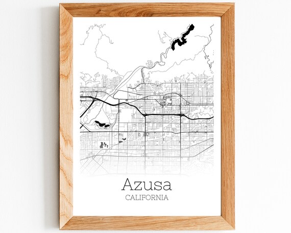 Azusa Map INSTANT DOWNLOAD Azusa California City Map | Etsy