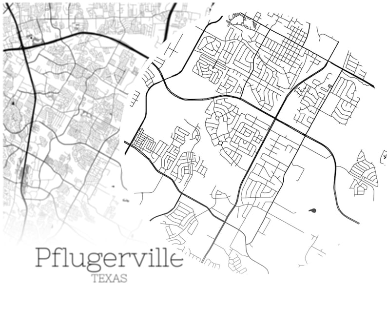 Pflugerville Map INSTANT DOWNLOAD Pflugerville Texas City Map | Etsy