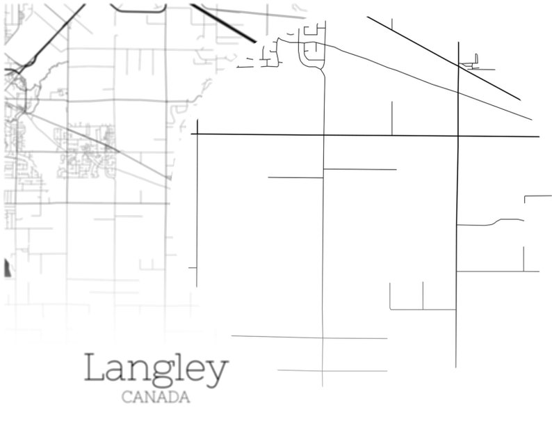 Langley Map INSTANT DOWNLOAD Langley Canada City Map | Etsy