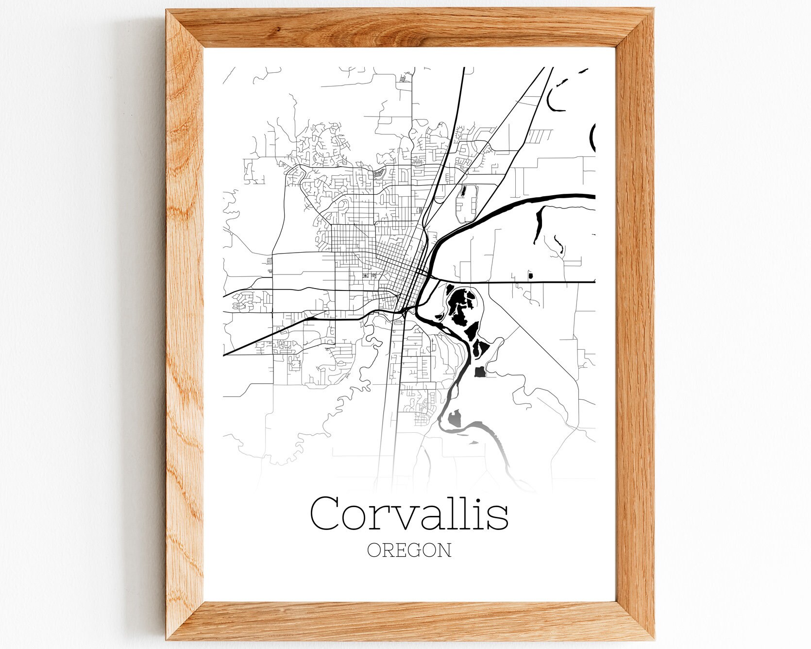 Corvallis Map INSTANT DOWNLOAD Corvallis Oregon City Map | Etsy