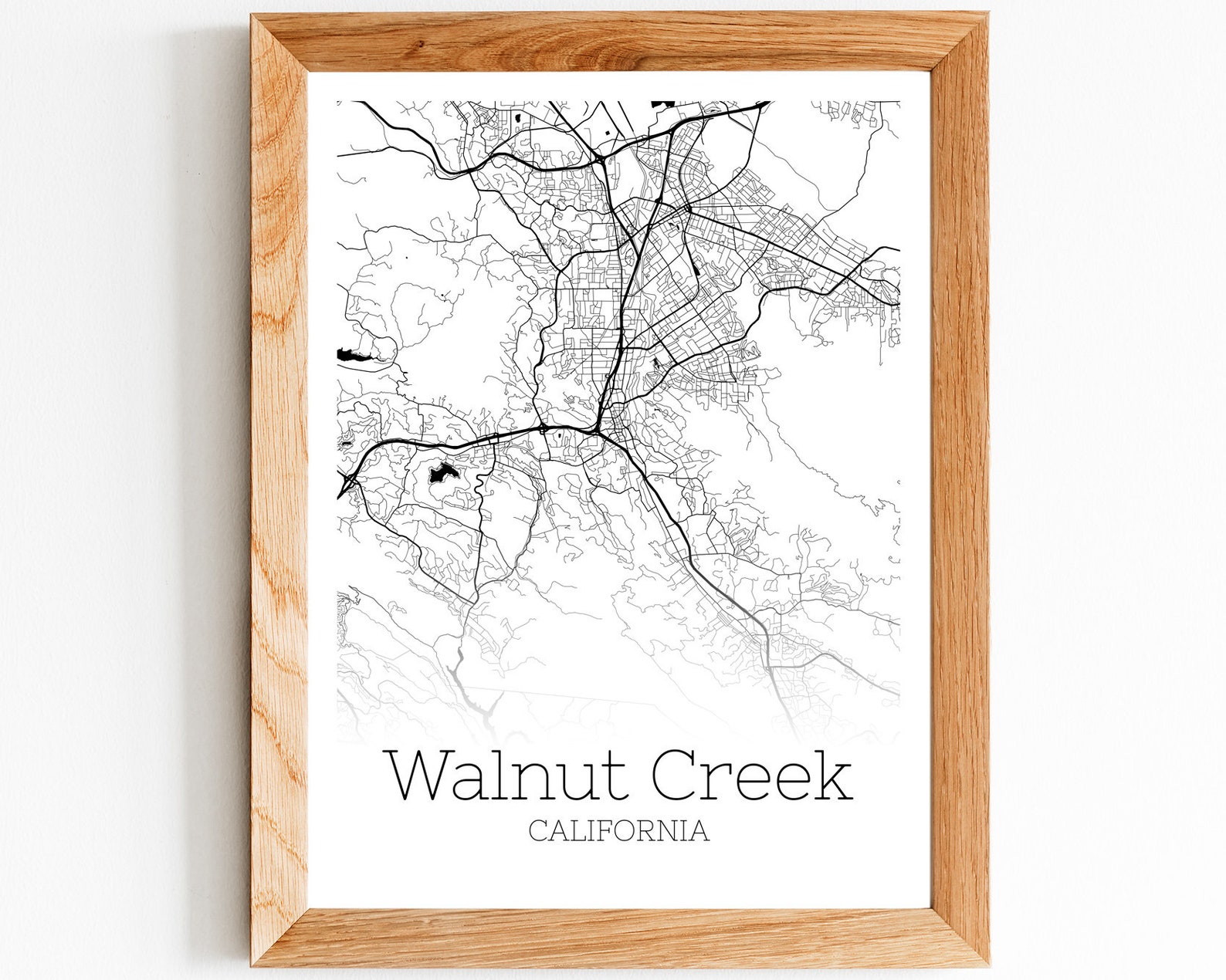 Walnut Creek Map INSTANT DOWNLOAD Walnut Creek California | Etsy