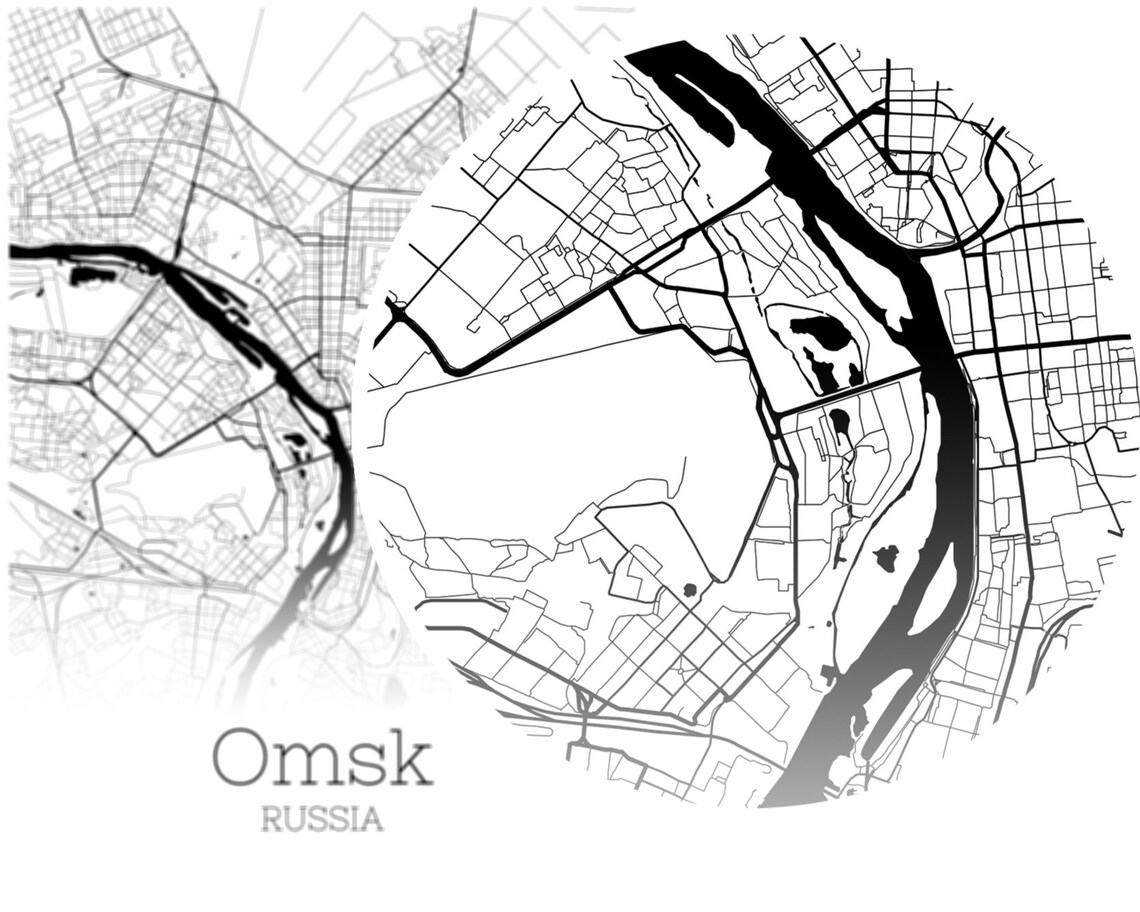 Omsk Map INSTANT DOWNLOAD Omsk Russia City Map Printable | Etsy