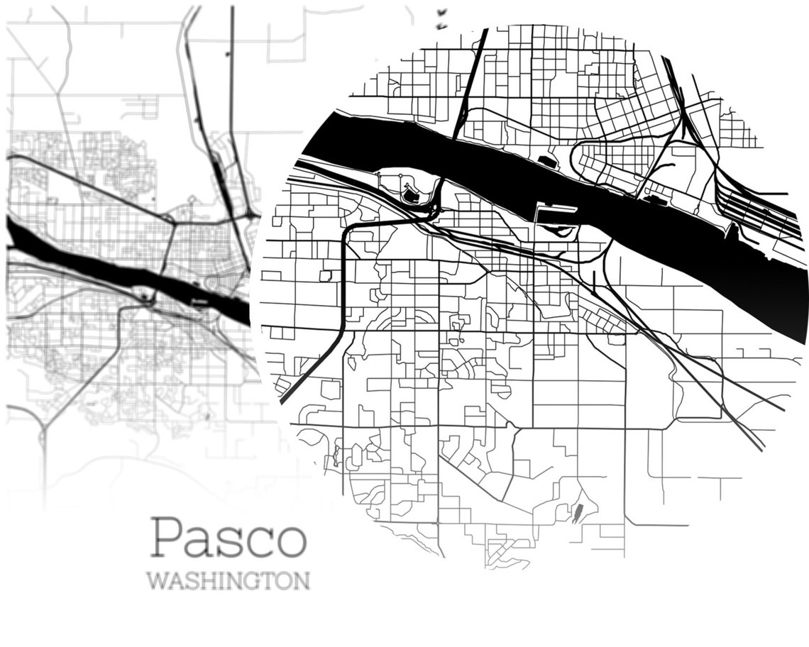 Pasco Map INSTANT DOWNLOAD Pasco Washington City Map | Etsy