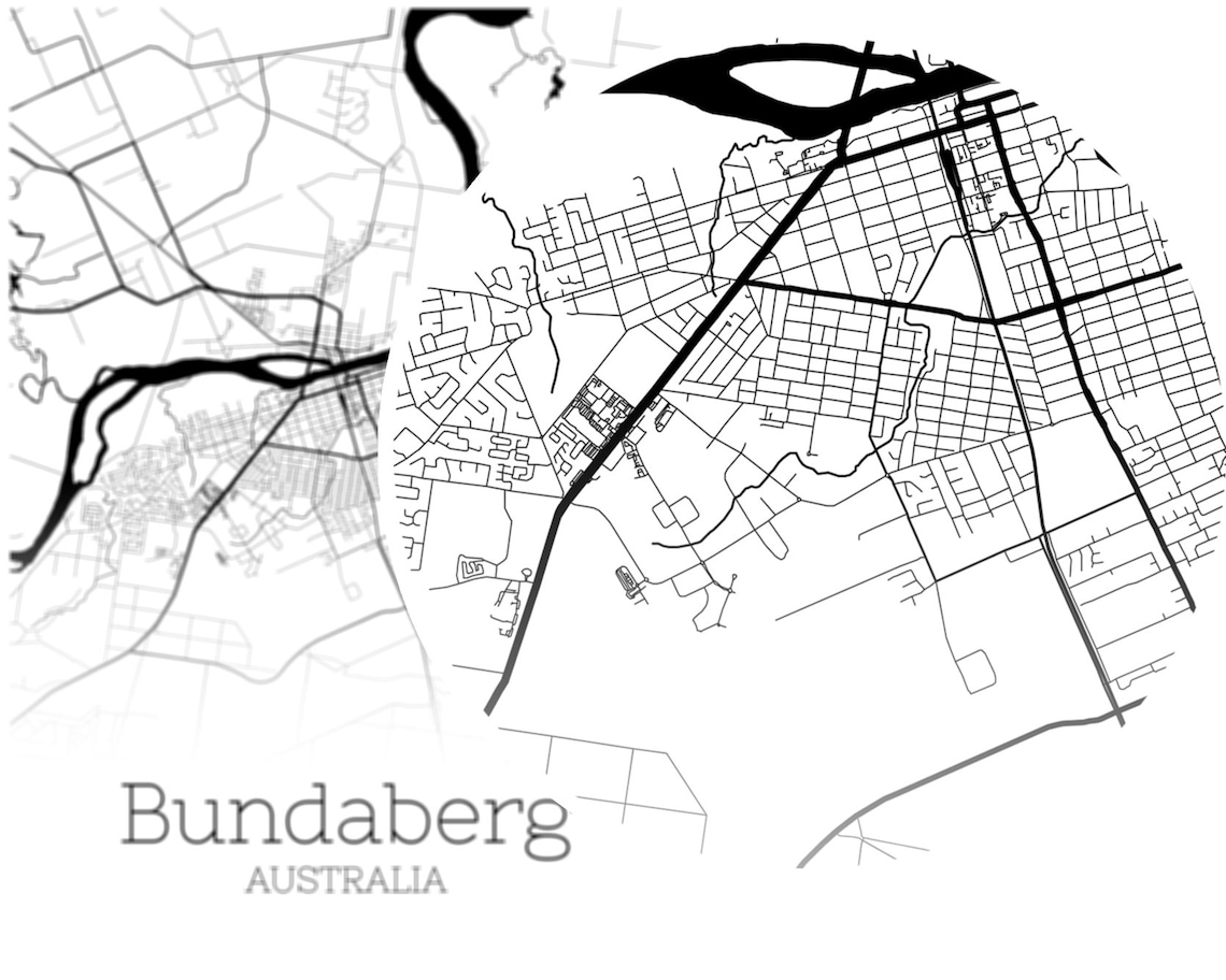 Bundaberg Map INSTANT DOWNLOAD Bundaberg Australia City Map | Etsy