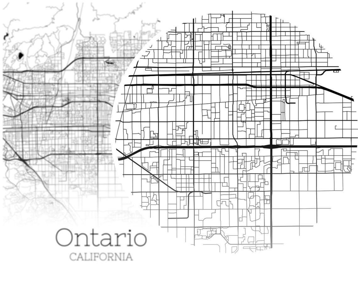 Ontario Map INSTANT DOWNLOAD Ontario California City Map | Etsy
