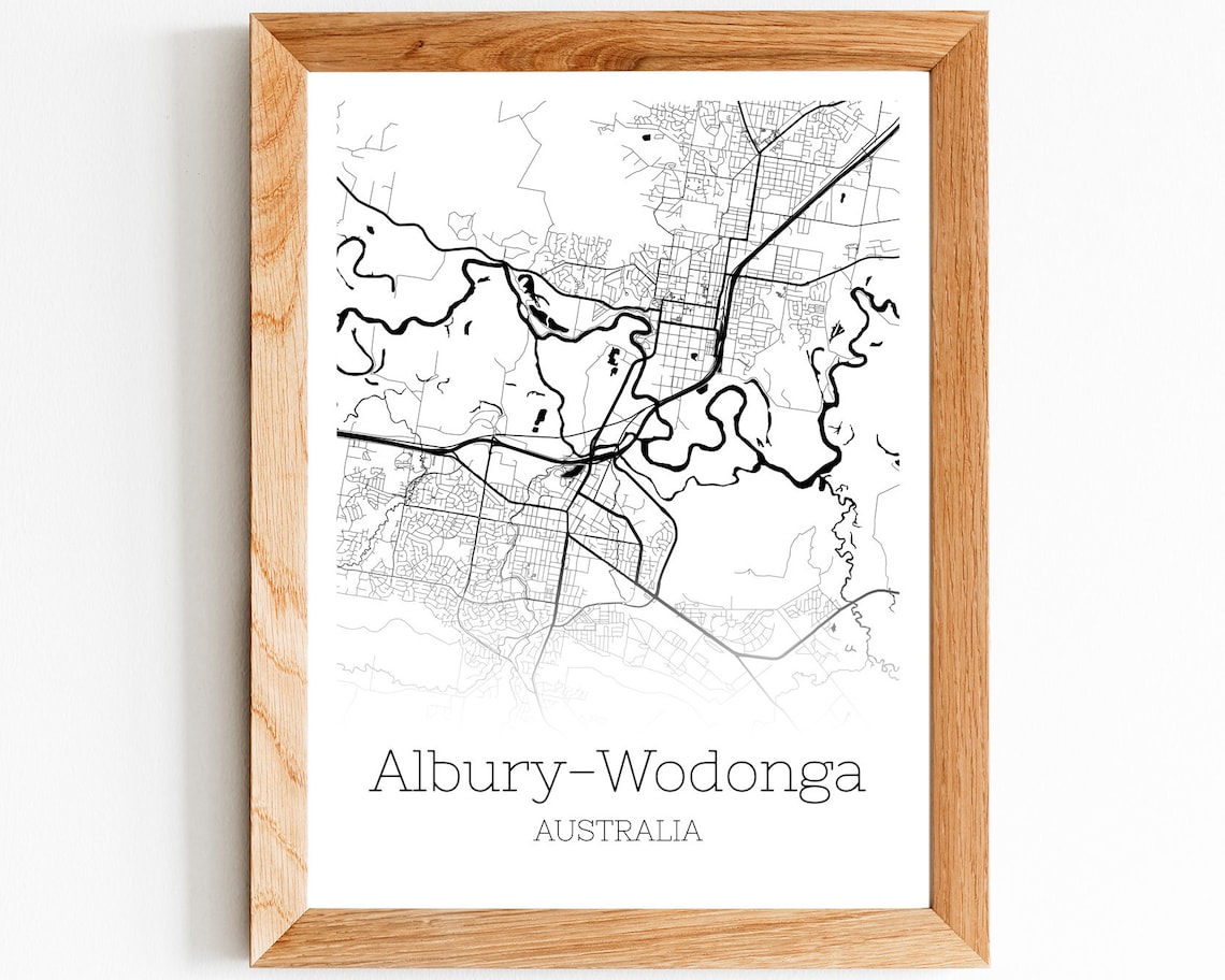 Albury-Wodonga Map INSTANT DOWNLOAD Albury-Wodonga Australia | Etsy
