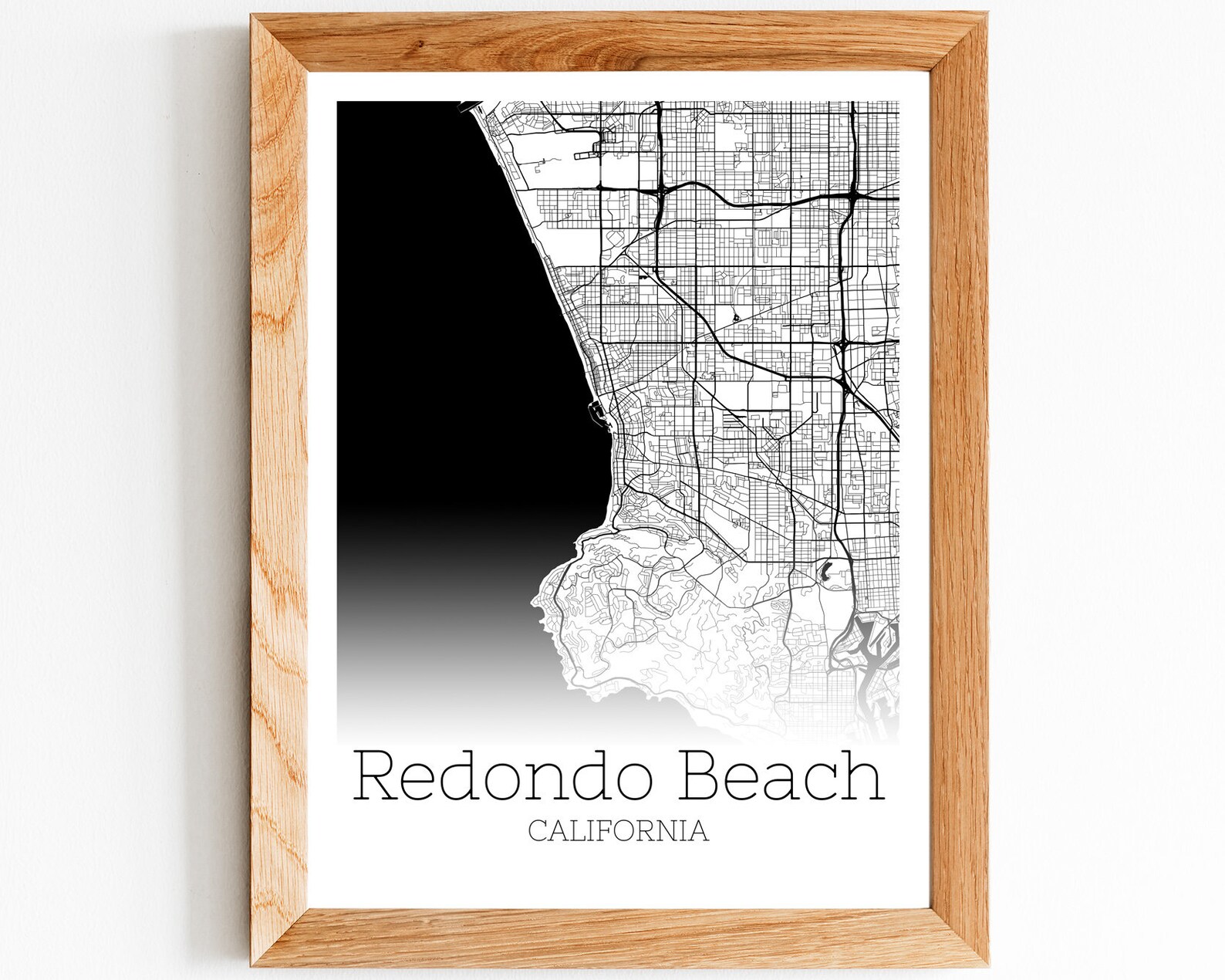 Redondo Beach Map INSTANT DOWNLOAD Redondo Beach California | Etsy