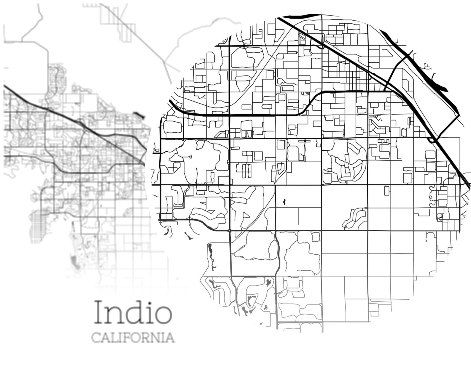 Indio Map INSTANT DOWNLOAD Indio California City Map | Etsy