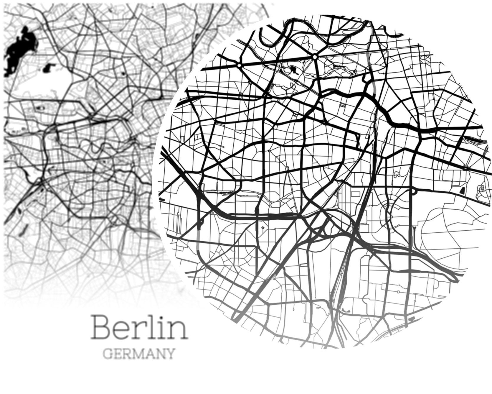 Berlin Map INSTANT DOWNLOAD Berlin Germany City Map Printable | Etsy