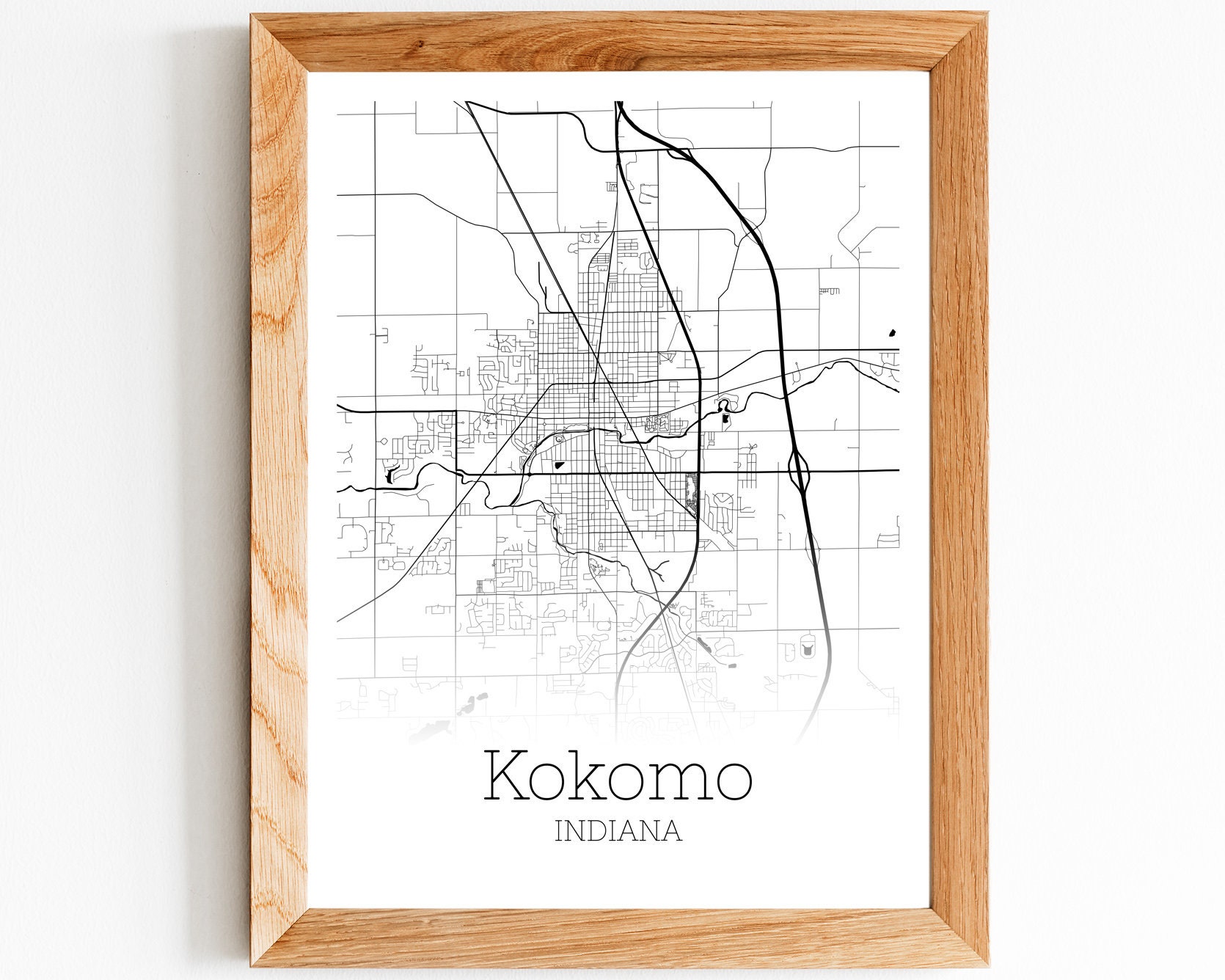 Kokomo Map INSTANT DOWNLOAD Kokomo Indiana City Map Printable | Etsy