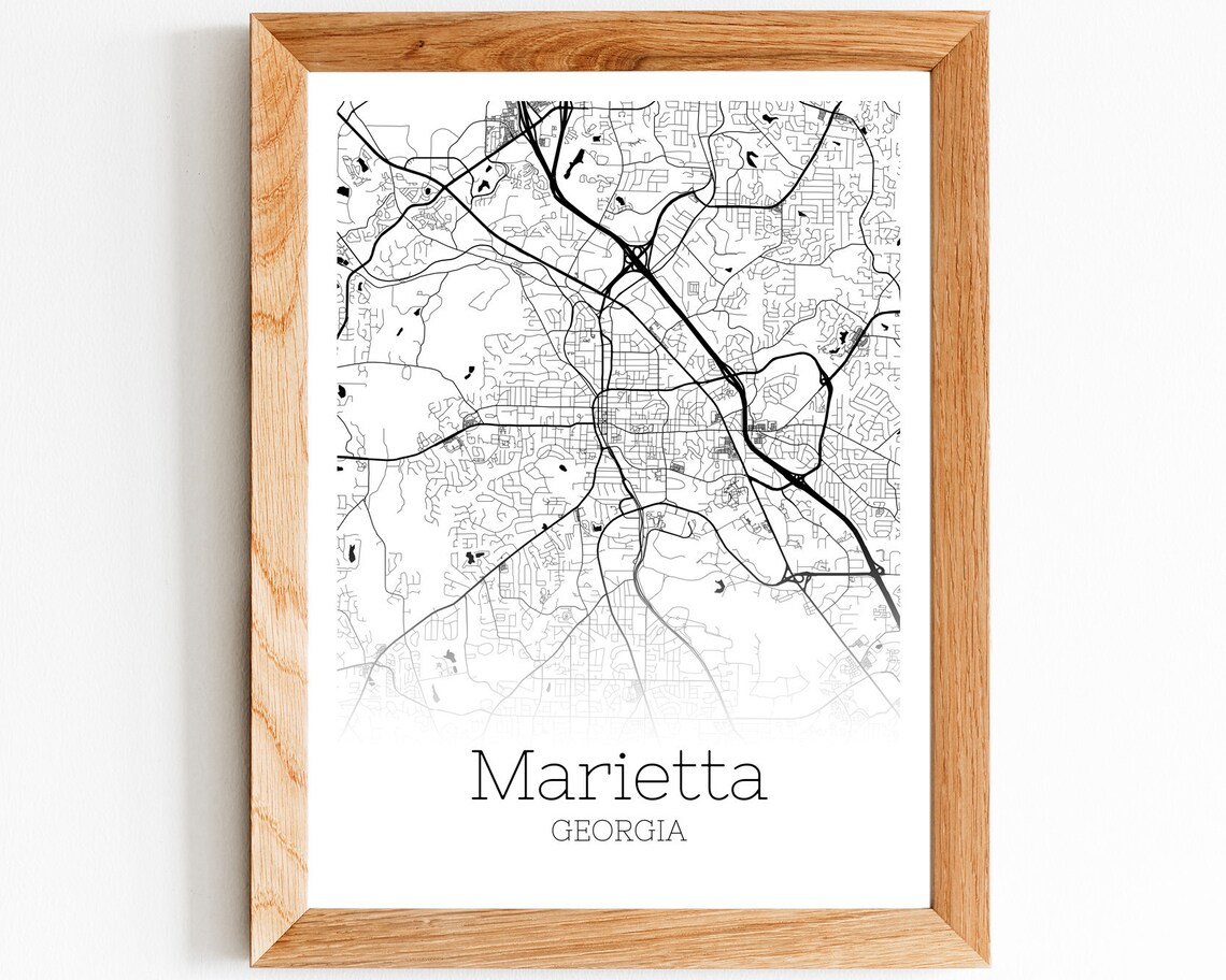 Marietta Map INSTANT DOWNLOAD Marietta Georgia City Map | Etsy