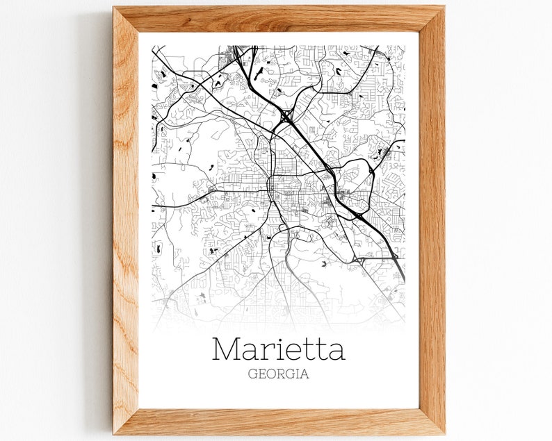 Marietta Map INSTANT DOWNLOAD Marietta Georgia City Map | Etsy