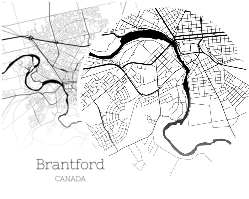 Brantford Mapa INSTANT DESCARGAR Brantford Canada City Map | Etsy
