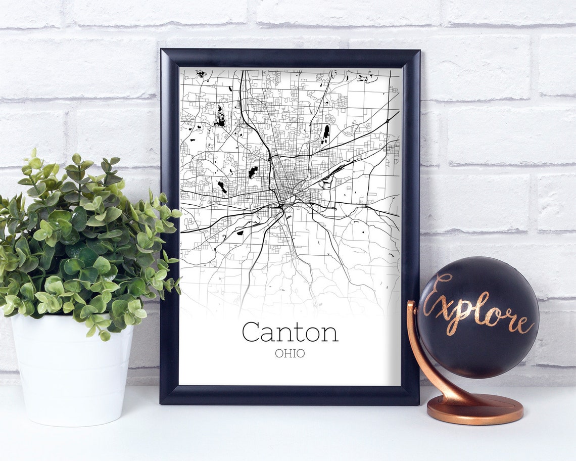 Canton Map INSTANT DOWNLOAD Canton Ohio City Map Printable | Etsy