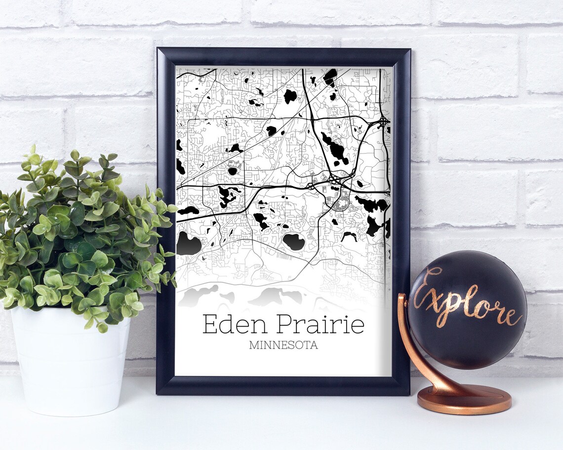 Eden Prairie Map INSTANT DOWNLOAD Eden Prairie Minnesota City | Etsy