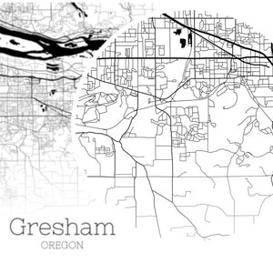 Gresham Map INSTANT DOWNLOAD Gresham Oregon City Map | Etsy