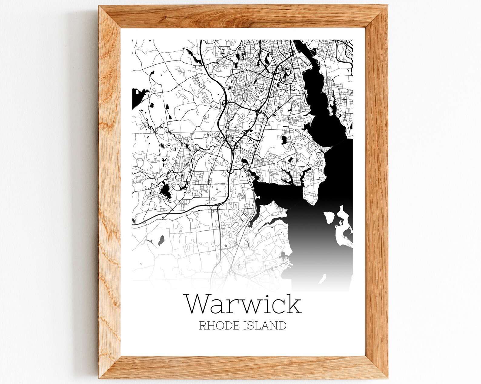 Warwick Map INSTANT DOWNLOAD Warwick Rhode Island City Map | Etsy