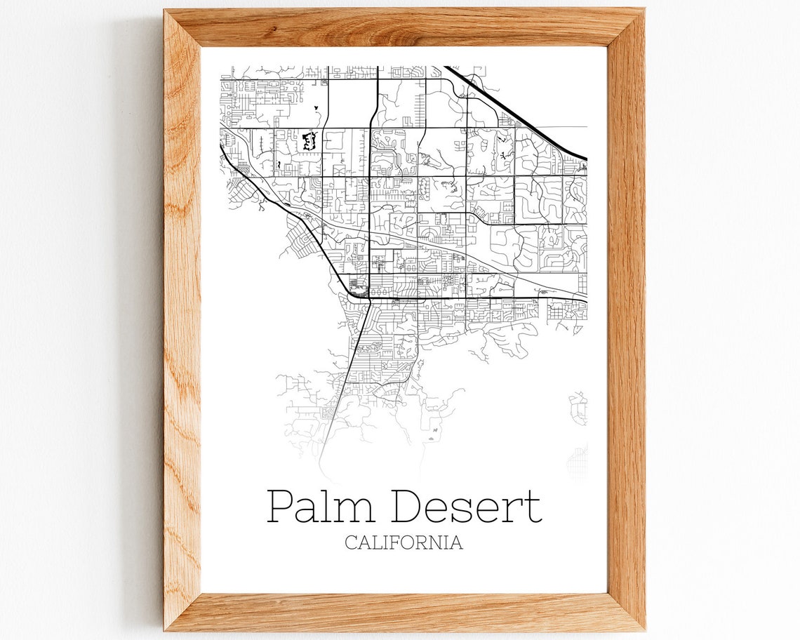 Palm Desert Map INSTANT DOWNLOAD Palm Desert California City | Etsy