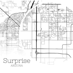 Surprise Map INSTANT DOWNLOAD Surprise Arizona City Map | Etsy