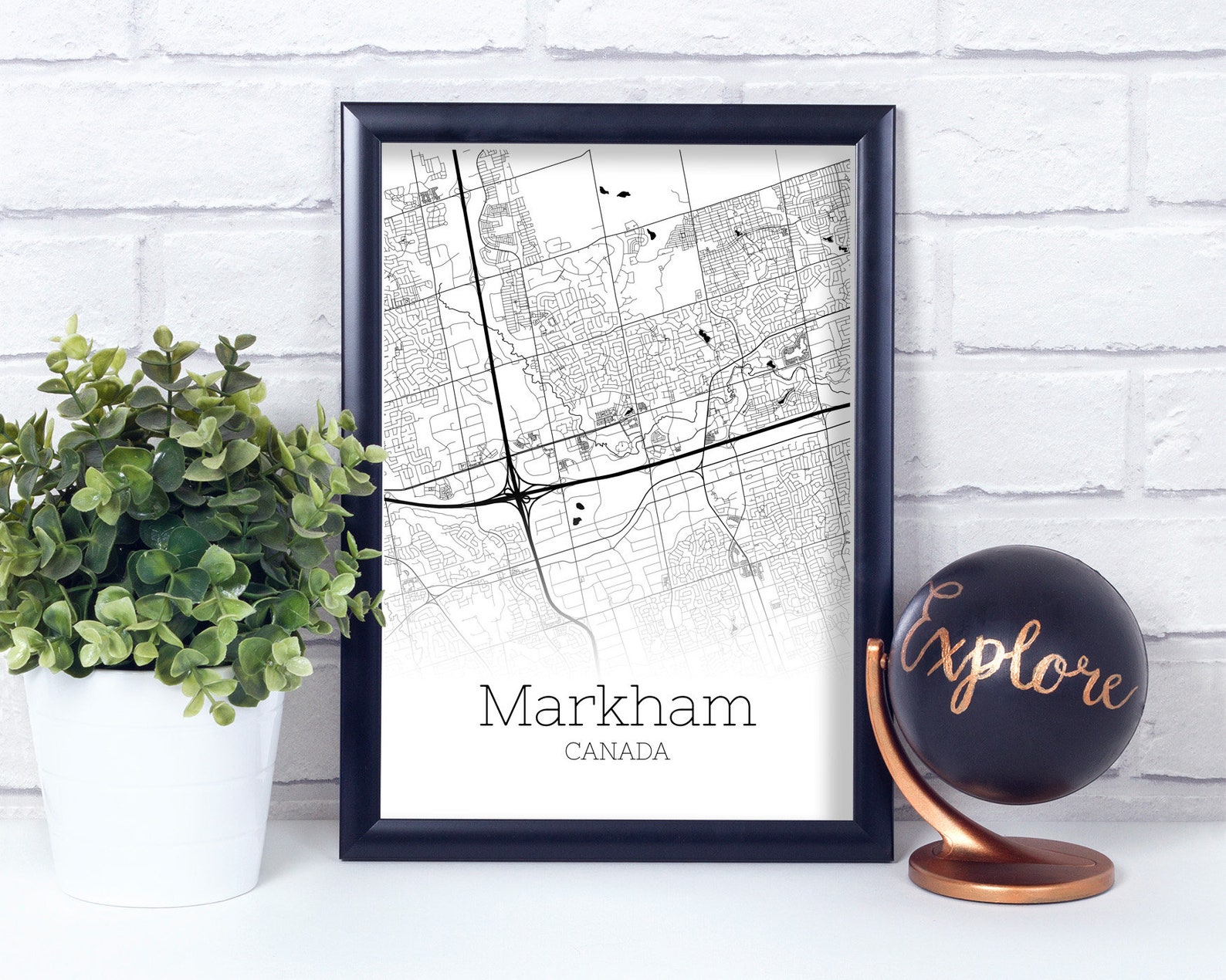 Markham Map INSTANT DOWNLOAD Markham Canada City Map | Etsy